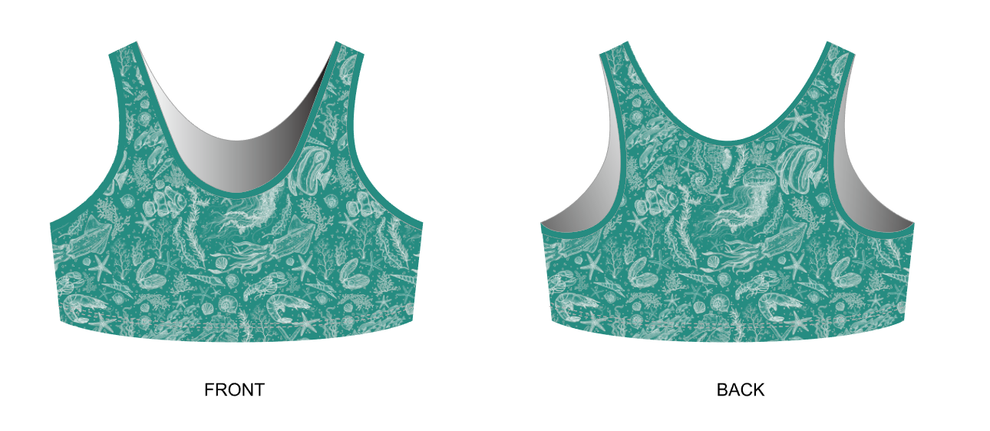 Last Chance - Turquoise Ocean Sports Bra - Size 6-8 – Rainbows & Sprinkles